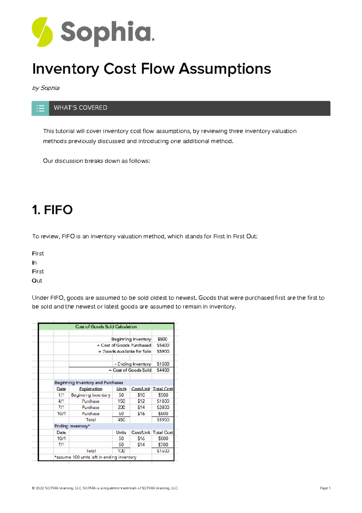 Inventory cost flow assumptions 2 - Our discussion breaks down as ...