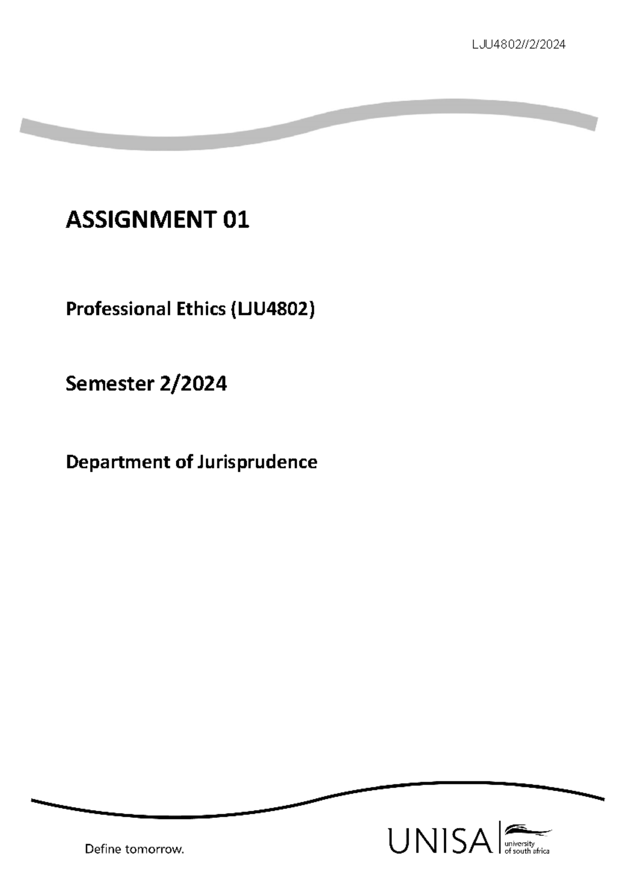 LJU4802.Sem 2 2024. Assignment 01 Final - LJU4802//2/ ASSIGNMENT 01 ...