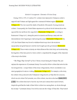 Module 01 Assignment - Elements of Fiction Essay - Module 01 Assignment ...