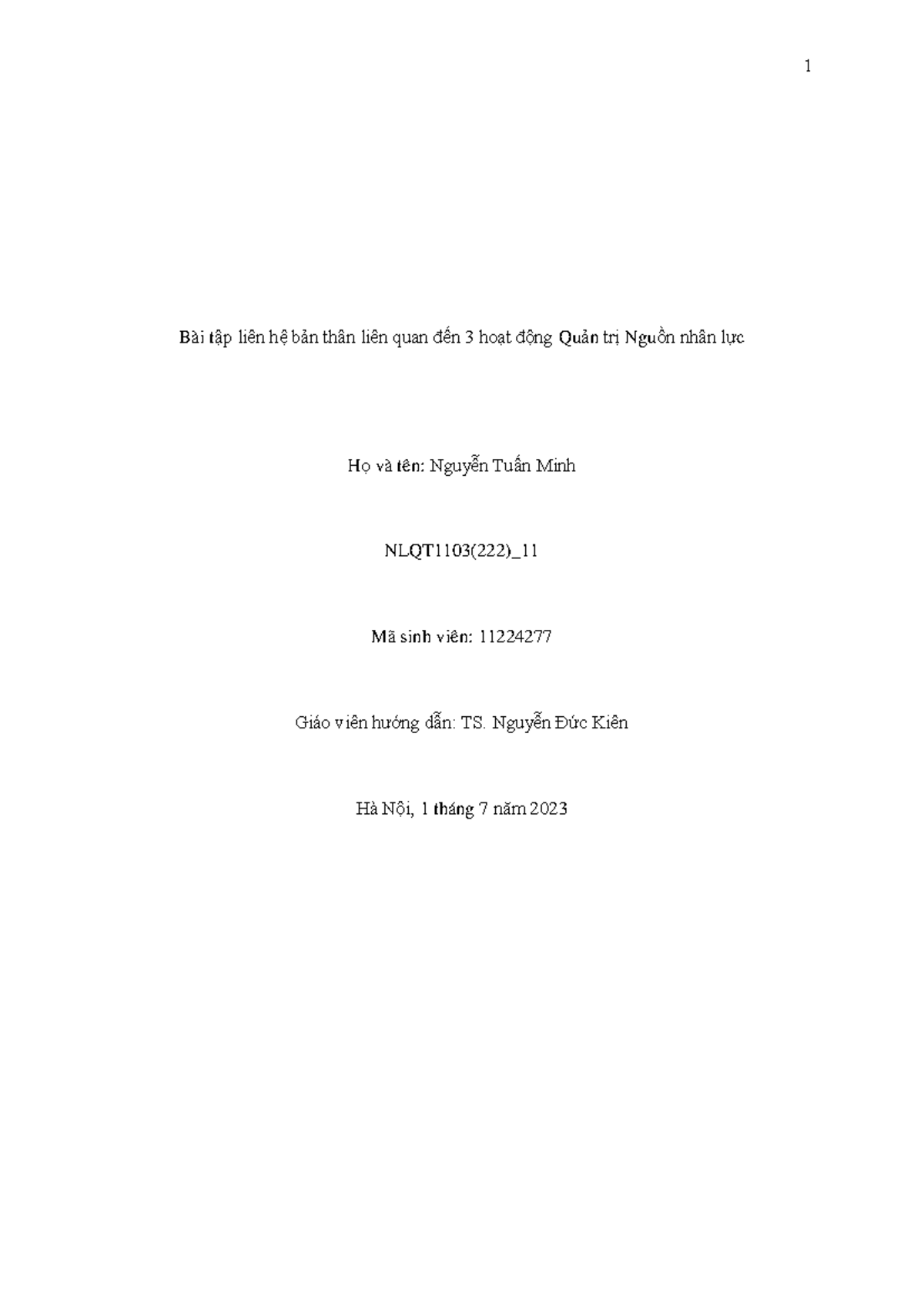 Reflective essay QTNL (DIEP model) - “ Bài tập liên hệ bản thân liên ...