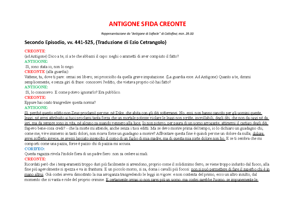 Antigone Sfida Creonte 1 - ANTIGONE SFIDA CREONTE Rappresentazione da ...