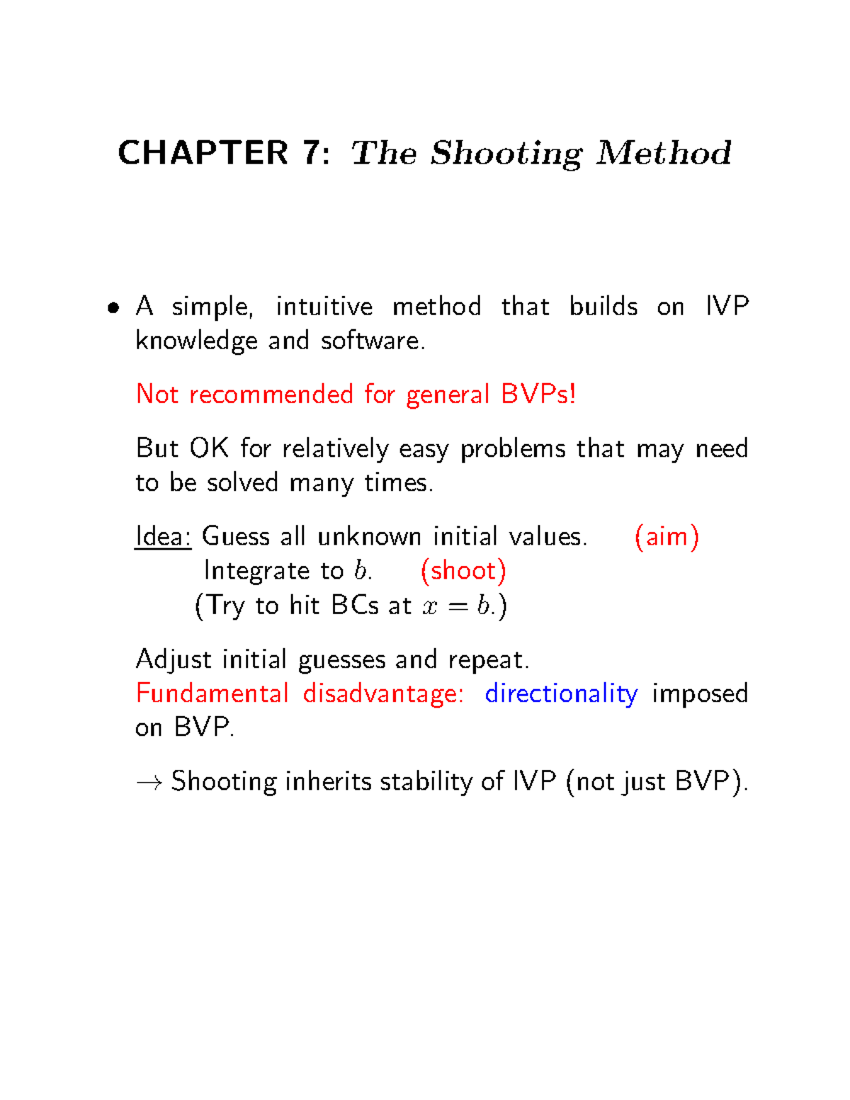 Chap7 - assignment - CHAPTER 7: The Shooting Method A simple, intuitive method that builds on ...