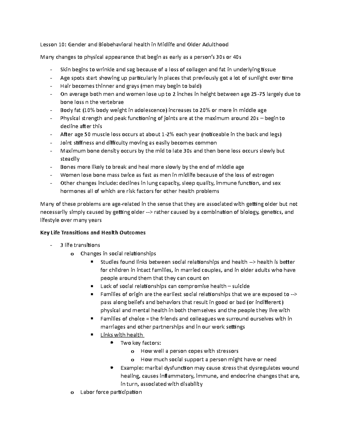 315 exam 3 - Study guide created from course notes lecture pages on ...