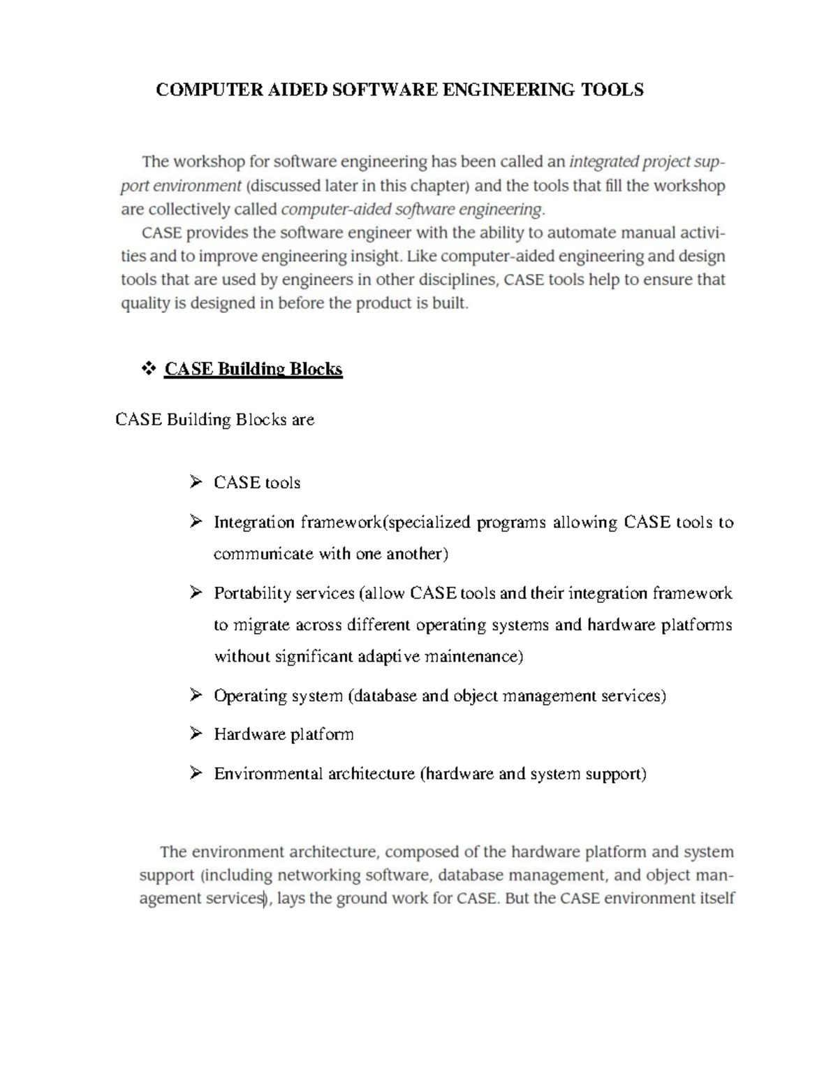 Computer Aided Software Engineering Tools-PART 1 - COMPUTER AIDED ...