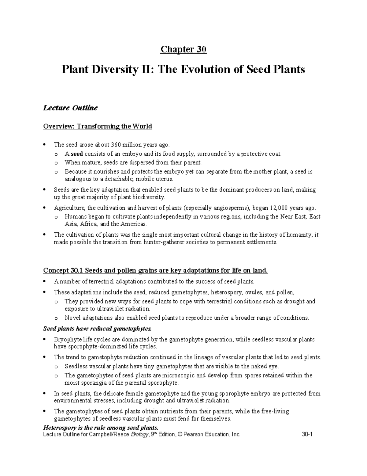 Chapter 30-Plant Diversity II-The Evolut - Chapter 30 Plant Diversity ...