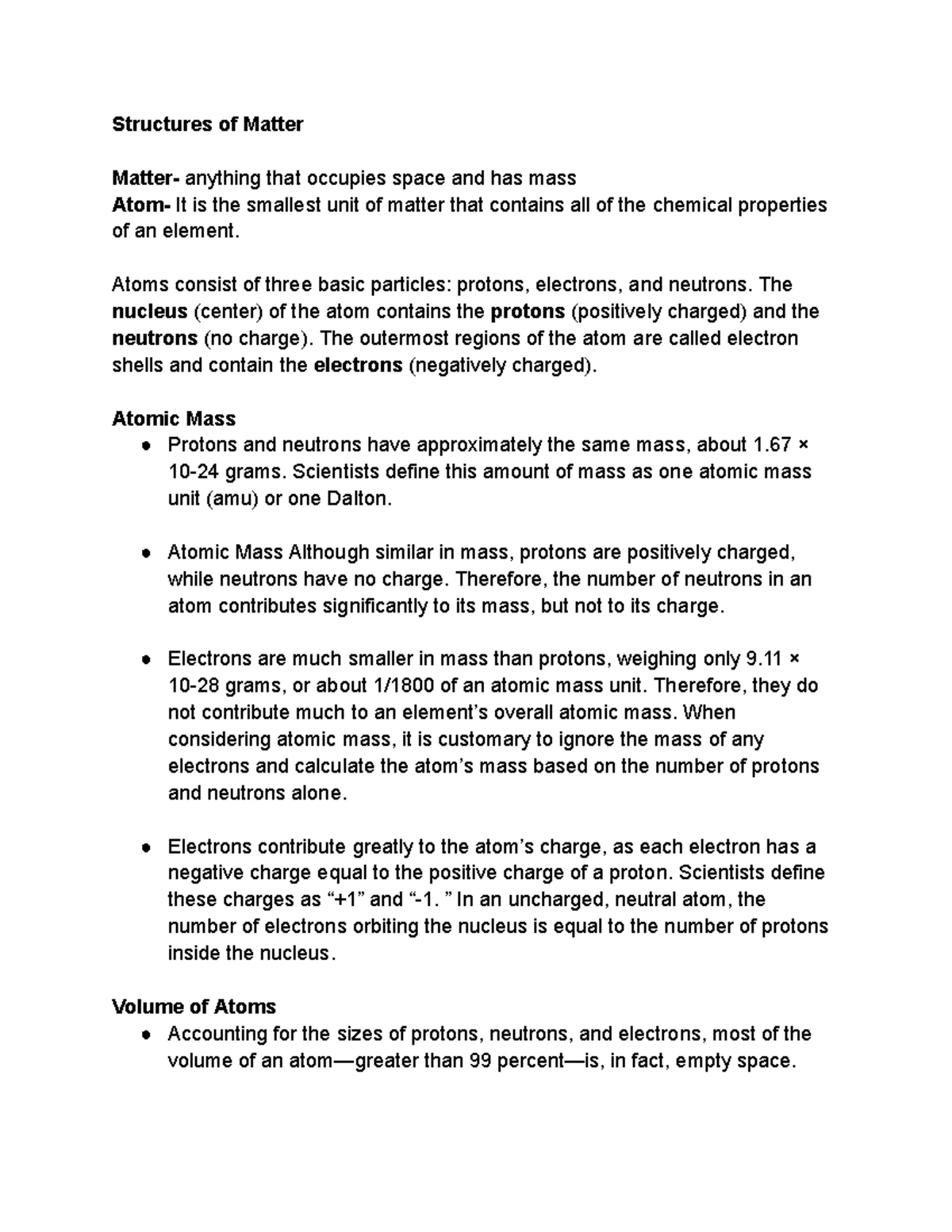 Science P2 - Structures of Matter Matter- anything that occupies space ...