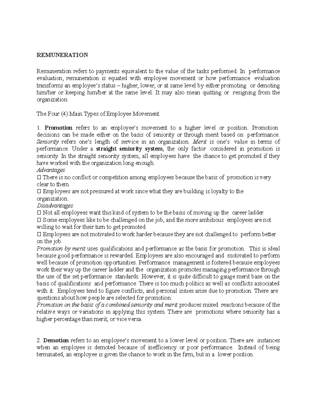 Remuneration - (Human Resource Management) - REMUNERATION Remuneration ...