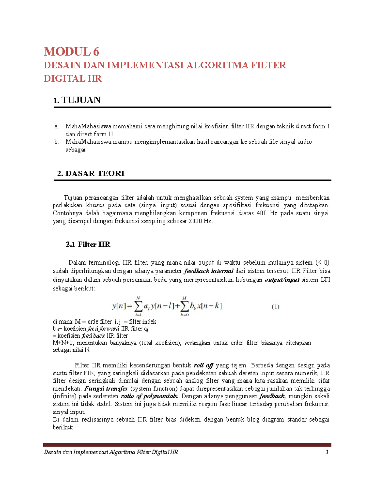 Modul 6 - referensi Perkuliahan mata kuliah - MODUL 6 DESAIN DAN ...