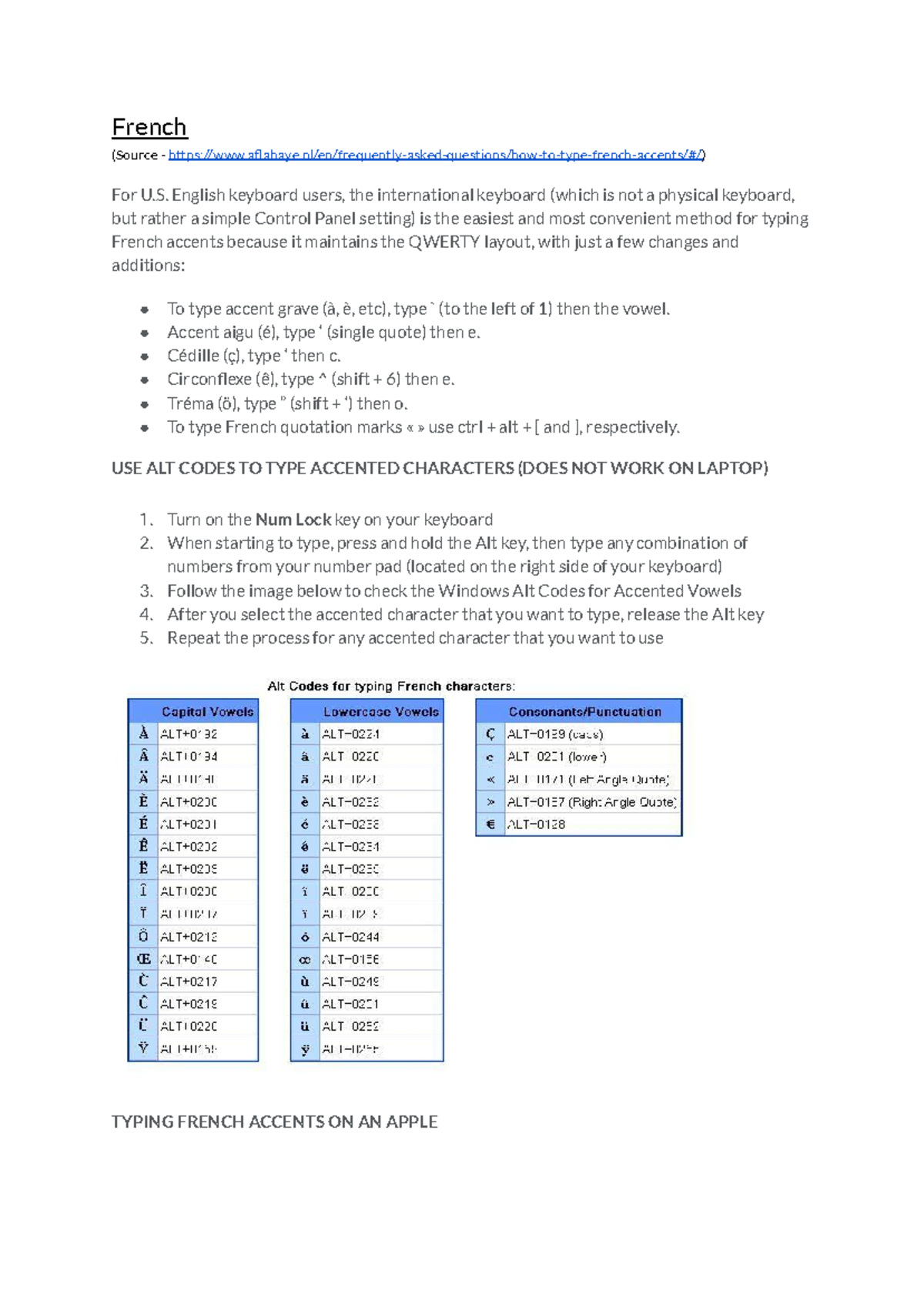 IT shortcut accents - eeeeeeeeeeeeeeeeeeeeeeeeeee - French (Source ...