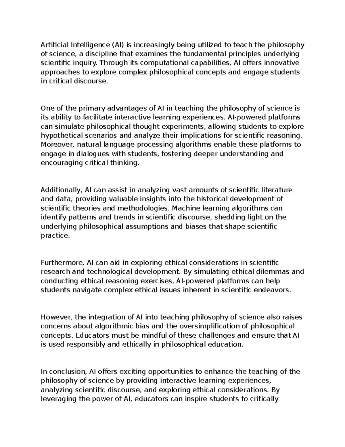 Artificial Intellige 480 - Artificial Intelligence (AI) is increasingly ...