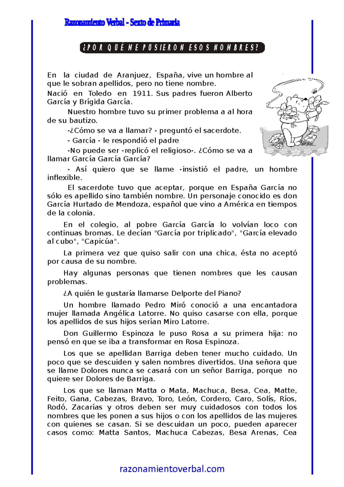 51 comprension lectora sexto de primaria - ¿ P O R Q U É M E P U S I E ...