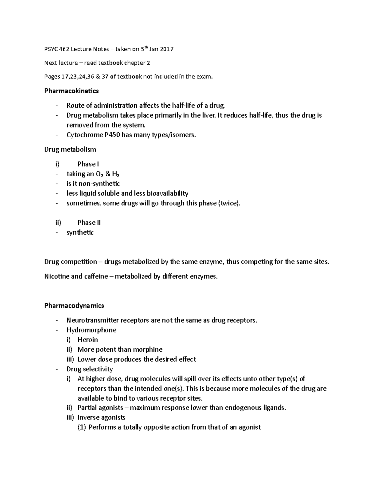 PSYC 462 Lecture Notes - Professor: Stan Floresco - PSYC 462 Lecture ...