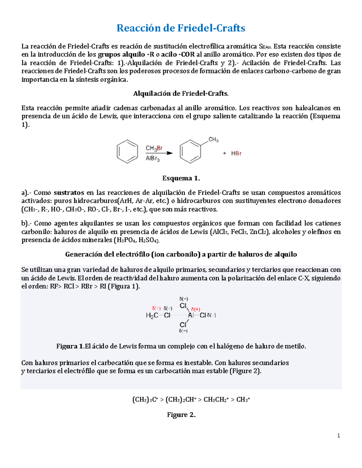 Alquilación y acilación - ReacciÛn de Friedel-Crafts La reacciÛn de ...