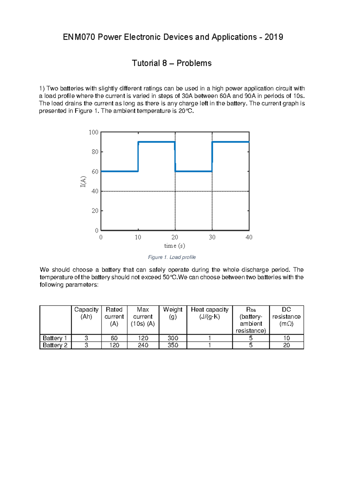 Tutorial 8 problems - ENM070 Power Electronic Devices and Applications ...