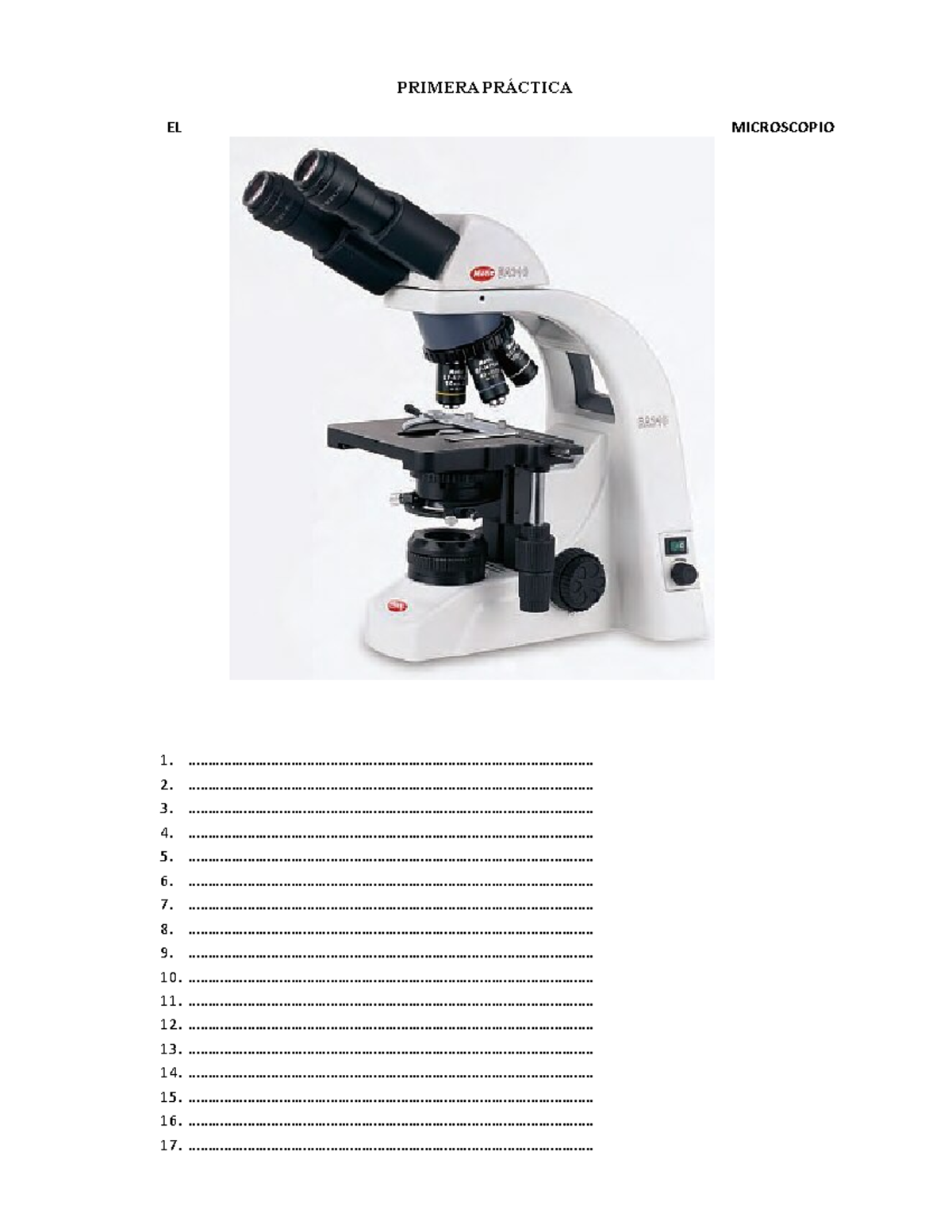 Partes DEL Microscopio (Recuperado automáticamente) - PRIMERA PRÁCTICA ...