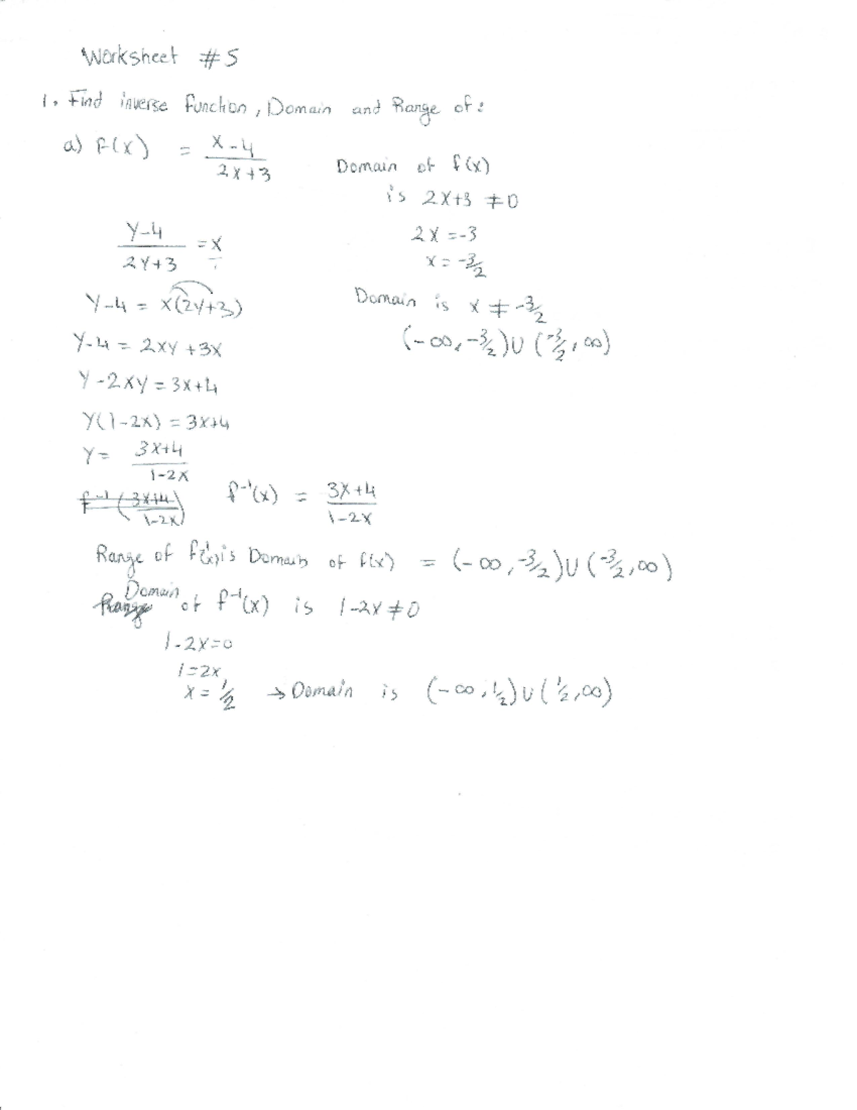 Worksheet 5 - MATH 2 - Studocu