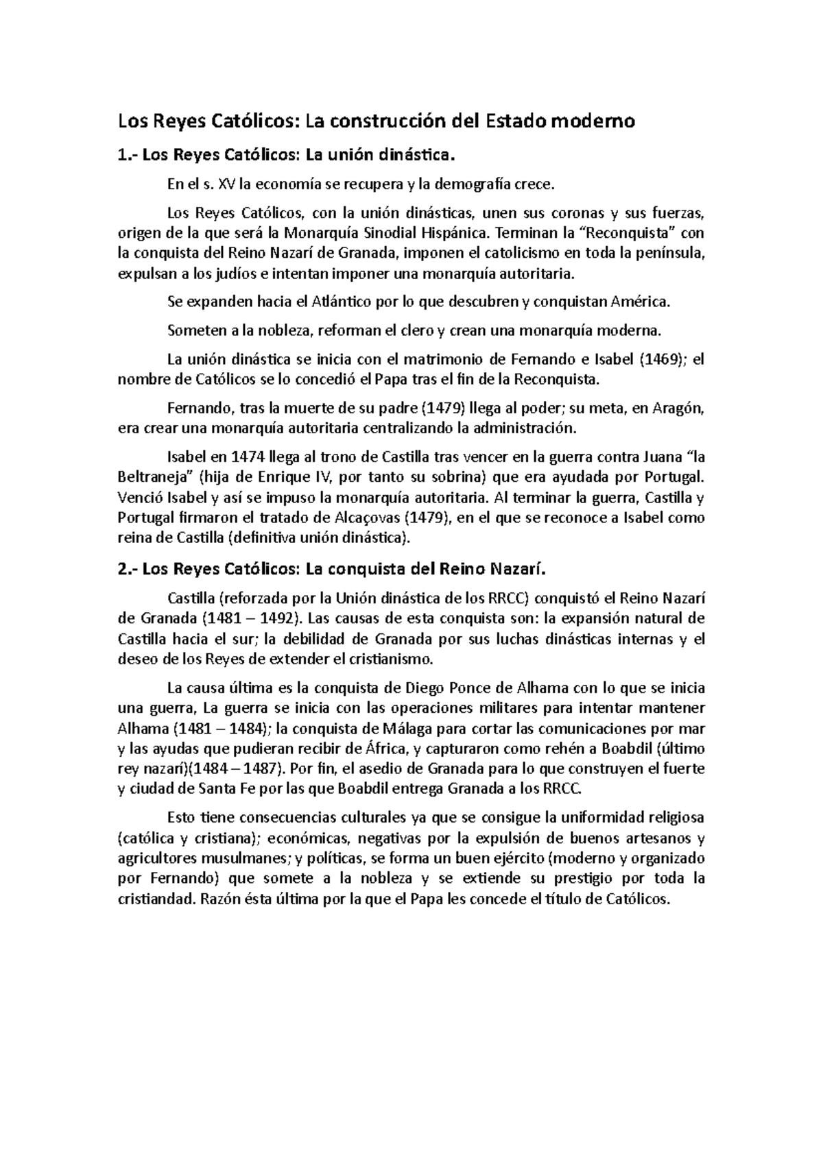 Historia - Tema 4 - Los Reyes Católicos: La construcción del Estado moderno 1.- Los Reyes ...