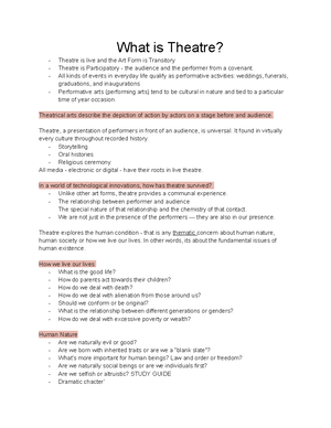 Theatre Notes Exam 2 - Theatre Exam 2 Producer: raises money to put on ...