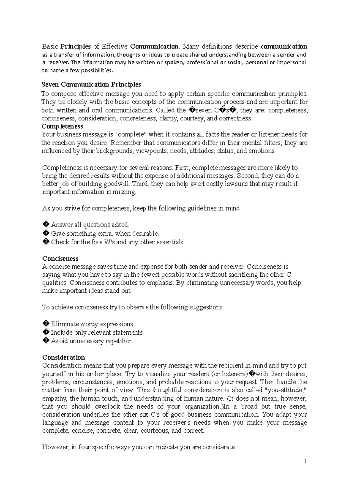 Basic Principles of Effective Communication - Many definitions describe ...