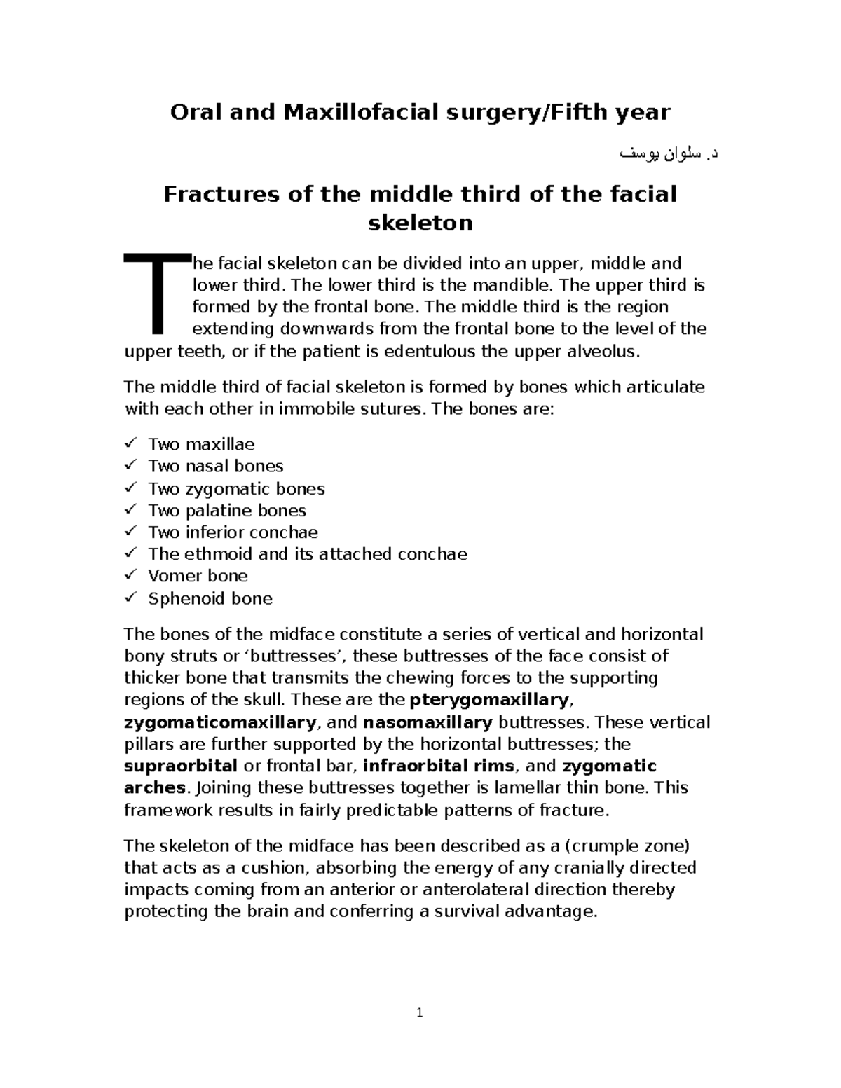 Fractures of the middle third of facial skeleton - Oral and ...