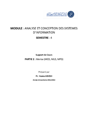 TD3 Merise D Flux MCT, MOT pp - Université IBN ZOHR Année Universitaire ...