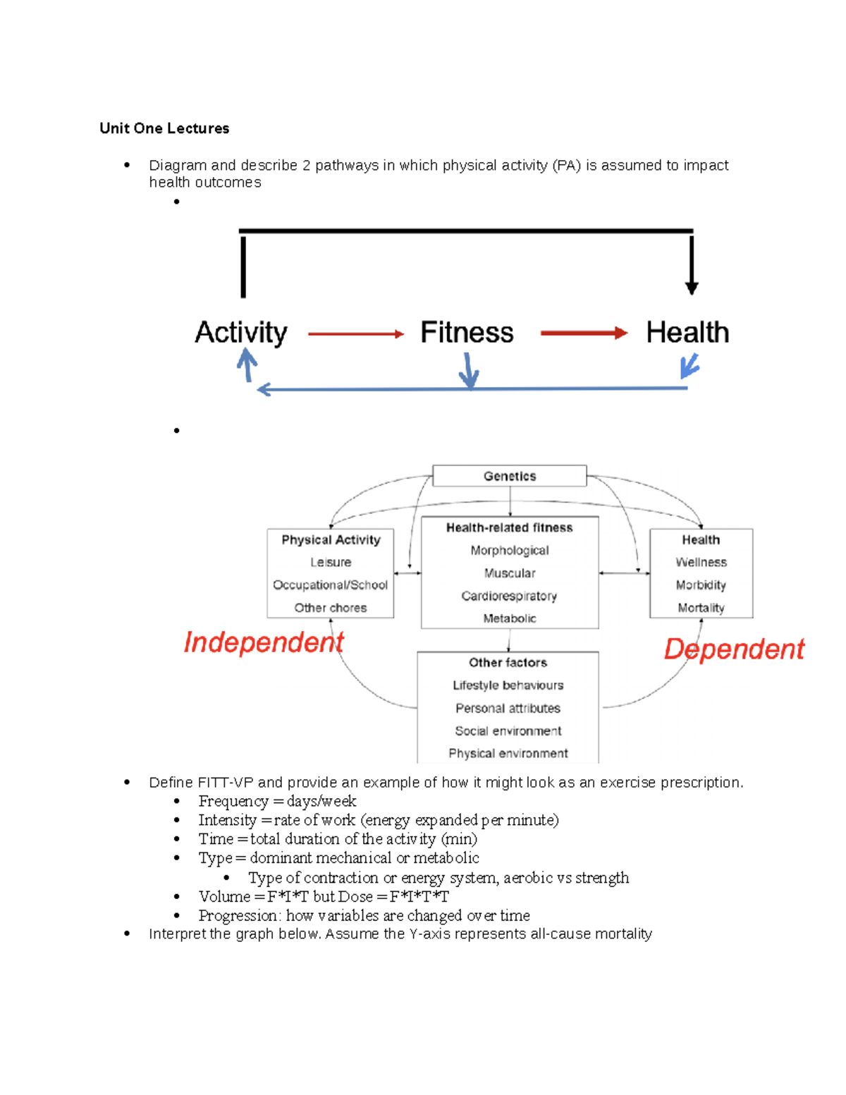 CBHA Study guide for exam 1 - Unit One Lectures Diagram and describe 2 ...