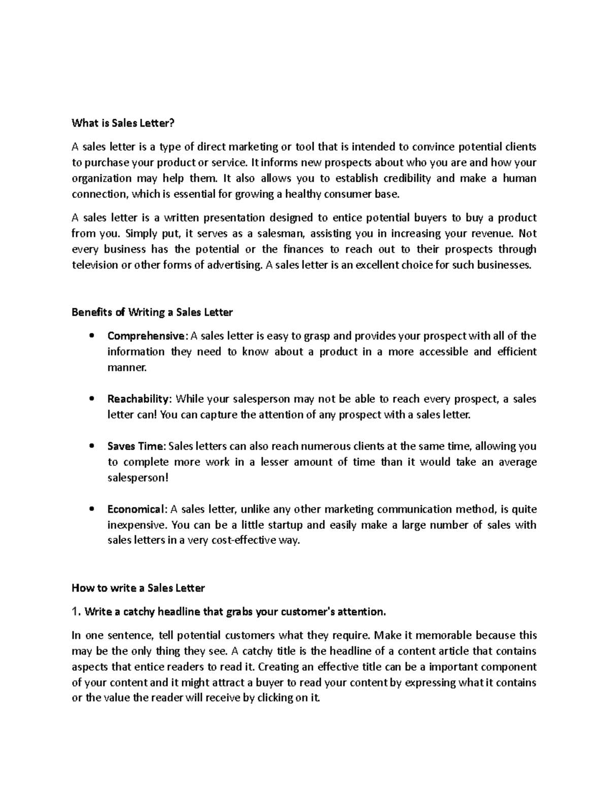 SALE Letter - Lopez - What is Sales Letter? A sales letter is a type of ...