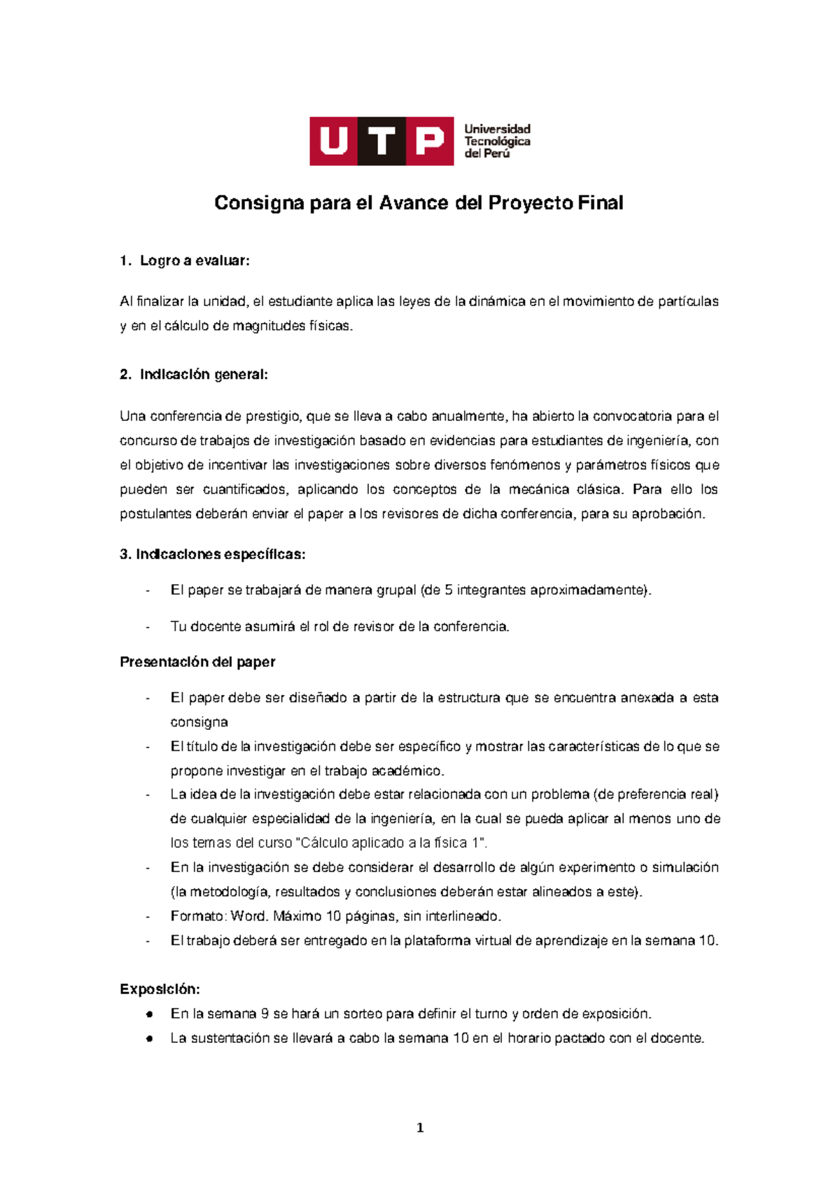 Consigna+para+A - consigna para examaen de dibujo - Consigna para el Avance del Proyecto Final 1 ...