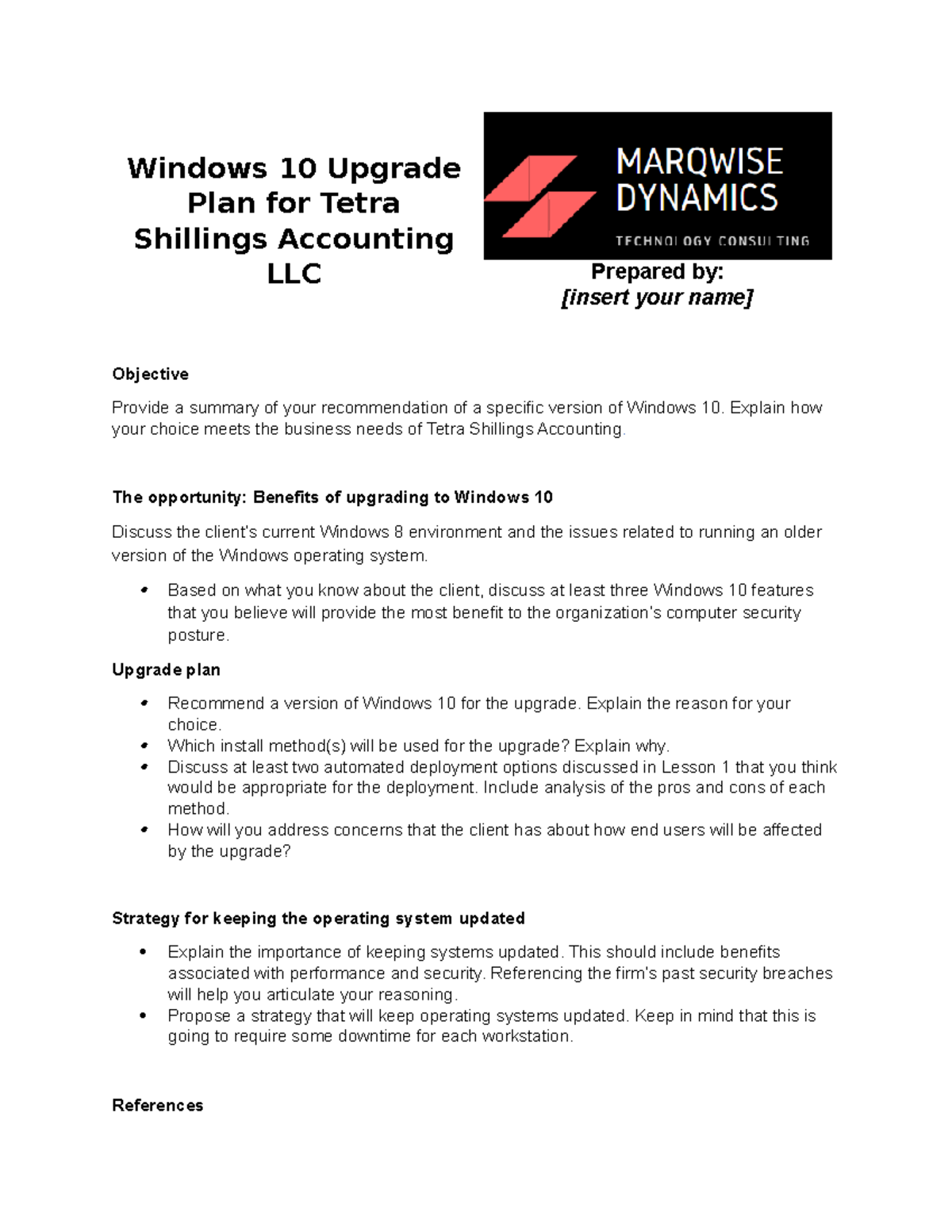 Windows Upgrade Plan Template - Windows 10 Upgrade Plan for Tetra ...