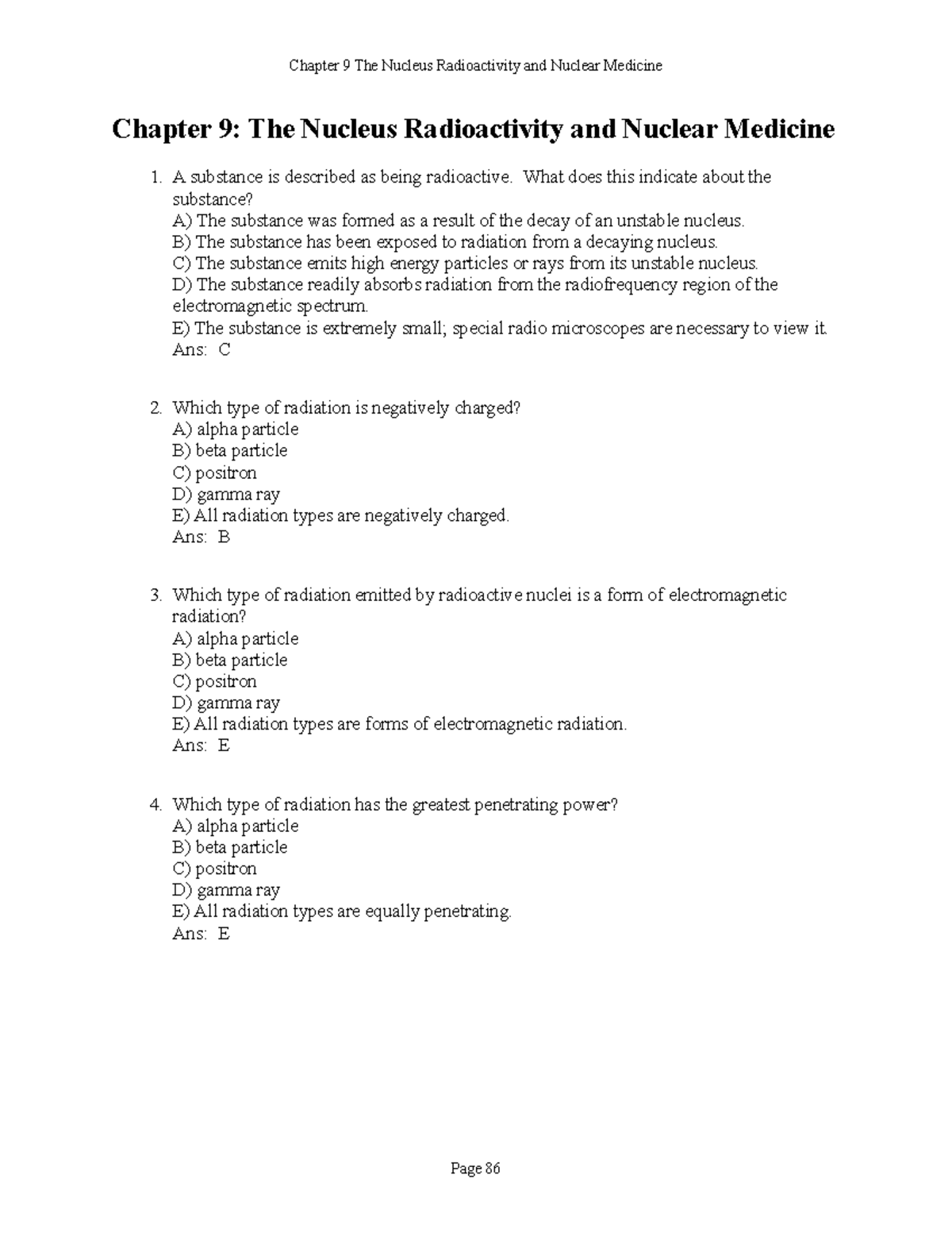 9 2014, questions and answers - Chapter 9: The Nucleus Radioactivity ...