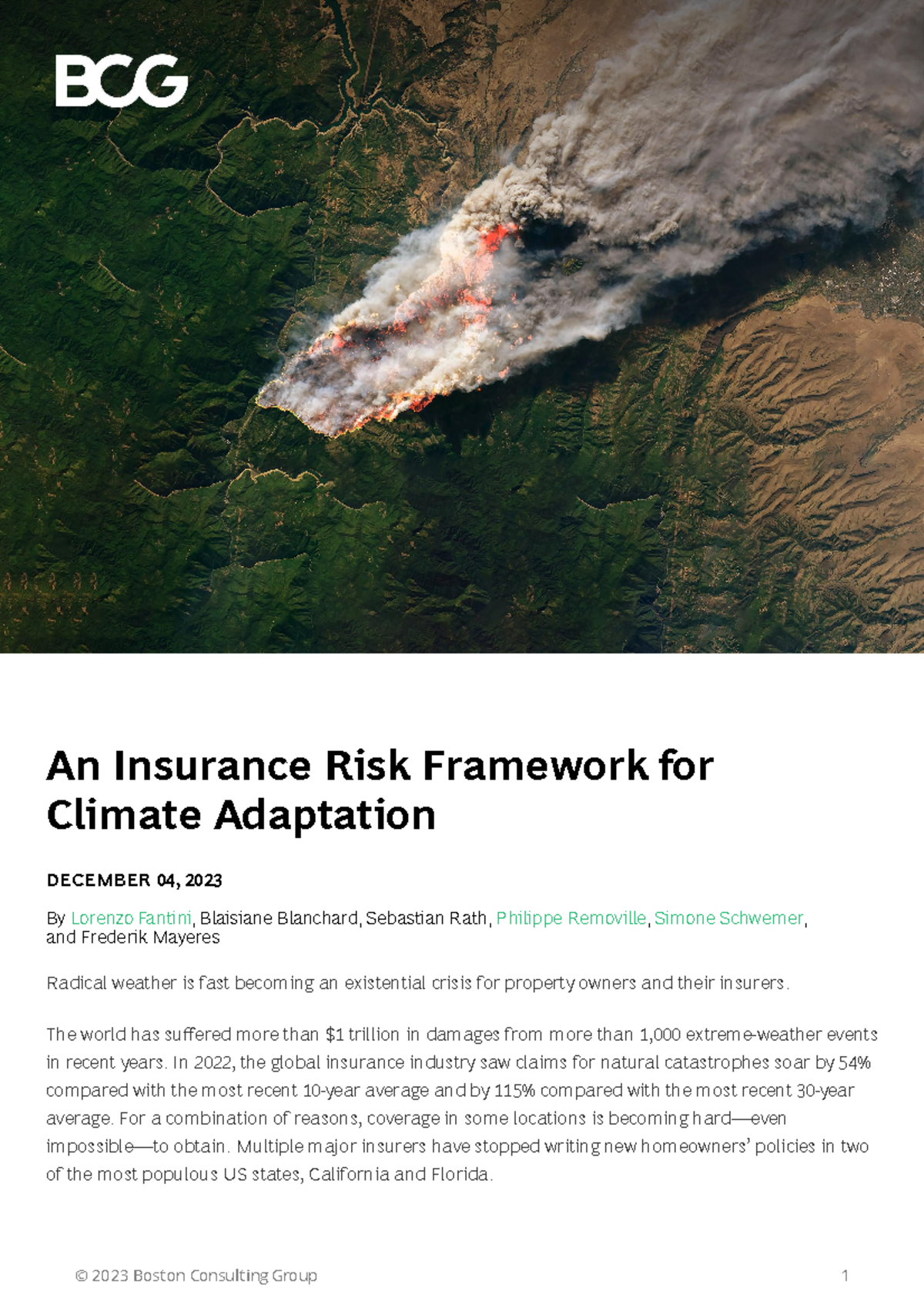 An insurance risk framework for climate adaptation - Radical weather is ...