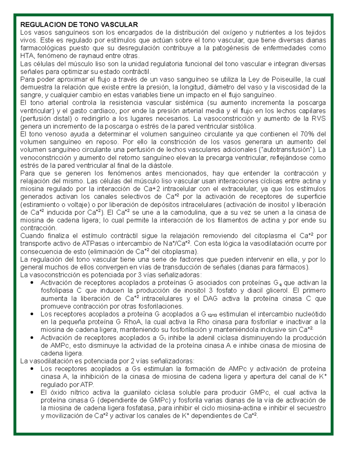 Regulacion de tono vascular - REGULACION DE TONO VASCULAR Los vasos son ...