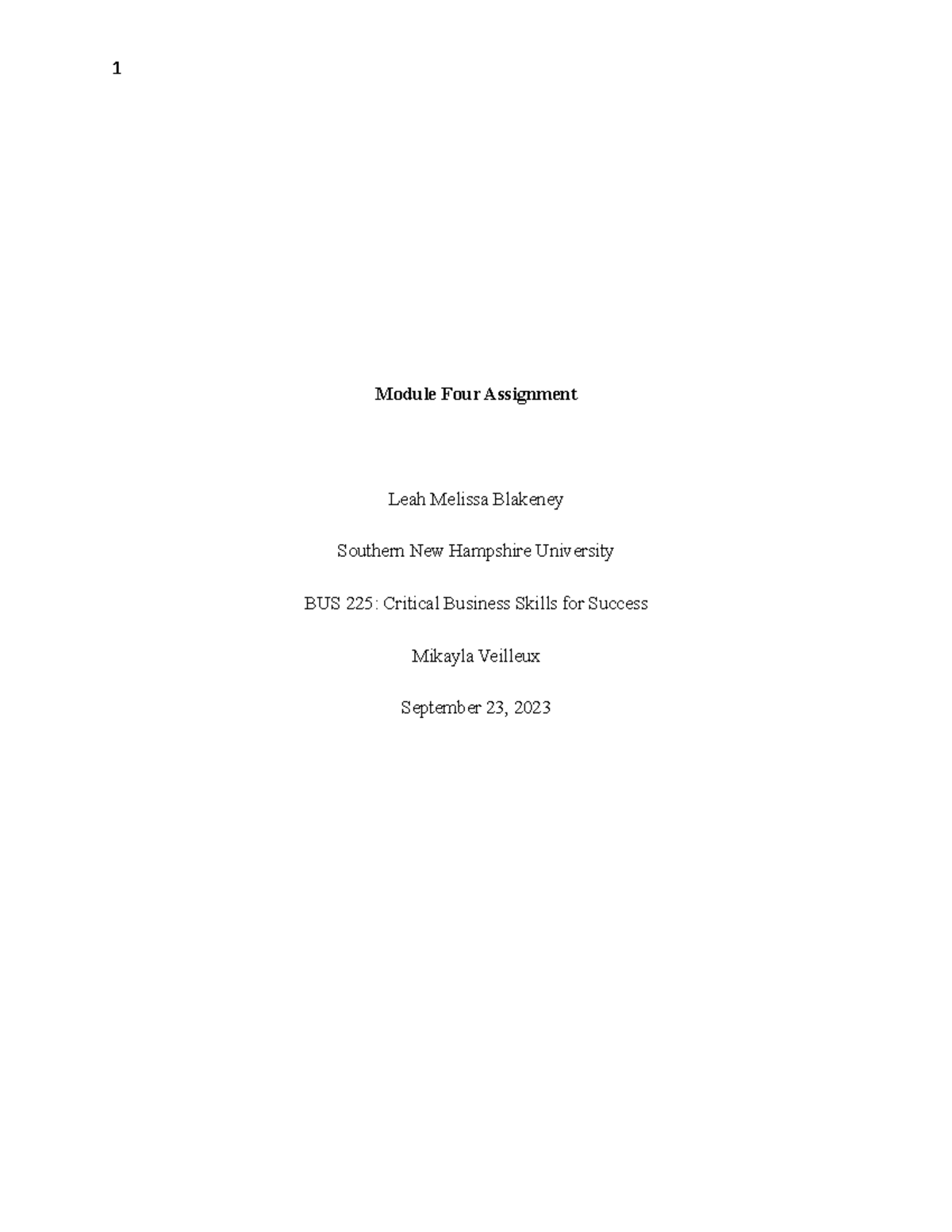BUS225 Module Four Assignment - Module Four Assignment Leah Melissa ...