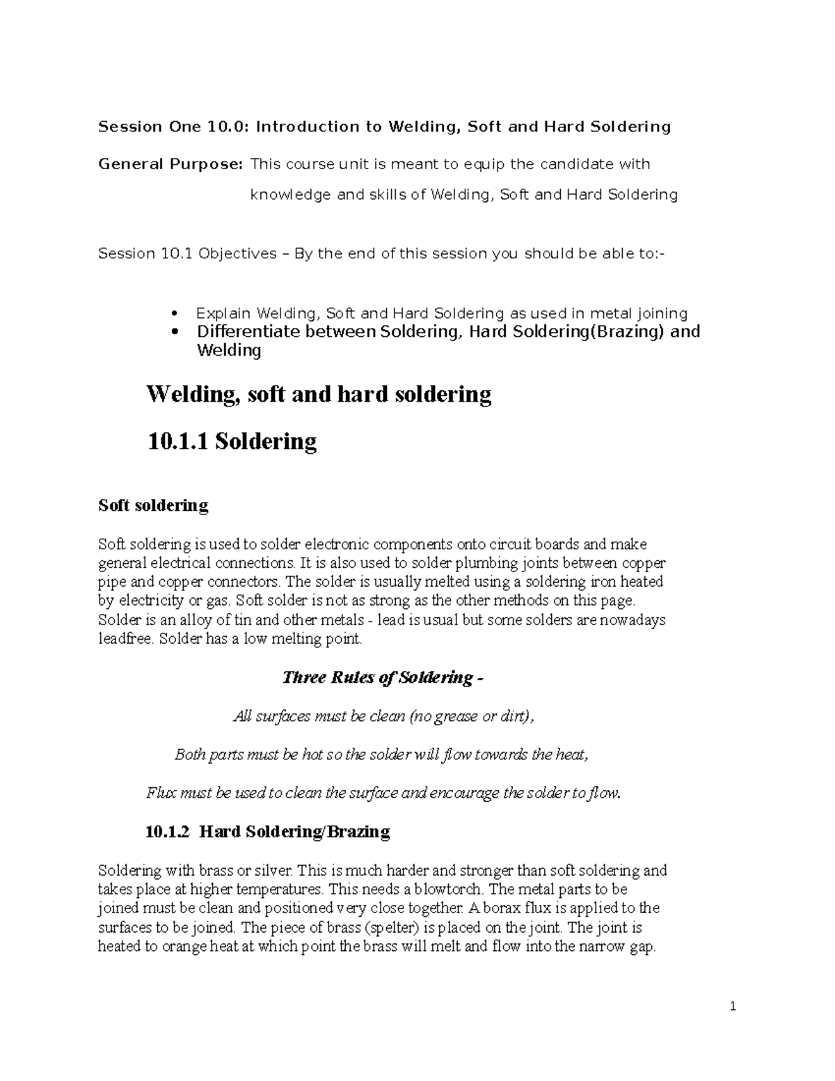 Welding,Soft and hard Soldering - 1 Soldering Soft soldering Soft ...