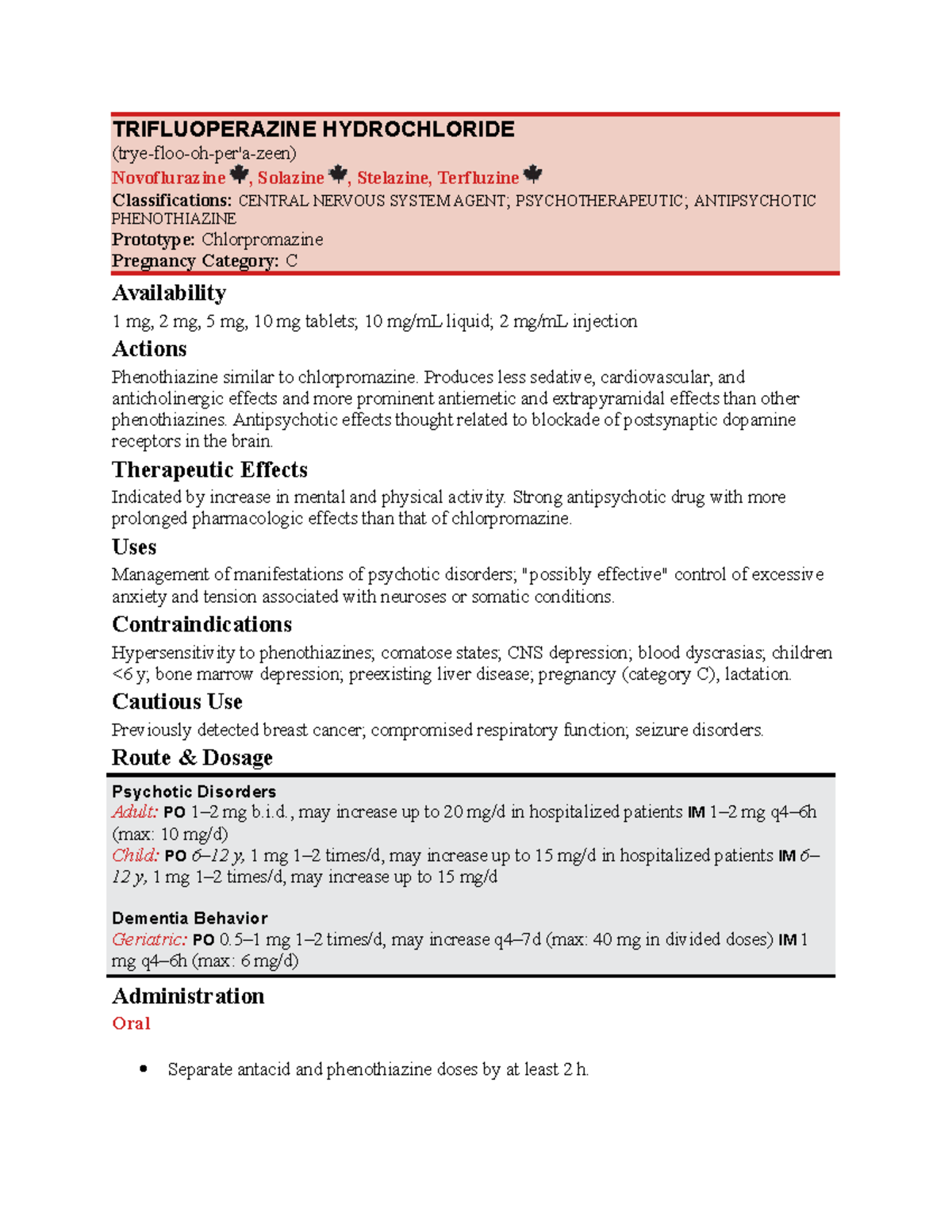 Trifluoperazine Hydrochloride - TRIFLUOPERAZINE HYDROCHLORIDE (trye ...