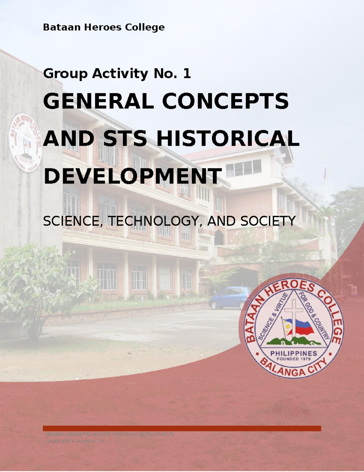 GE106 Science Technology and Society Module 1 Group Activity 1 - Group ...