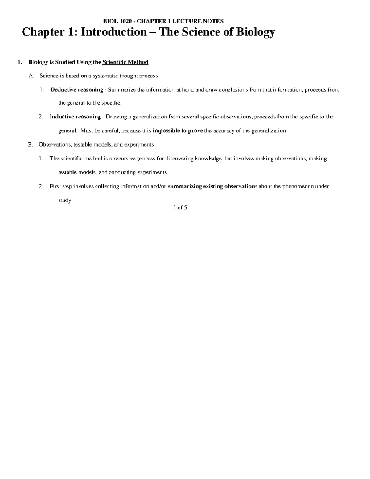 Chapter 1: The Science of Biology - Chapter 1: Introduction – The ...