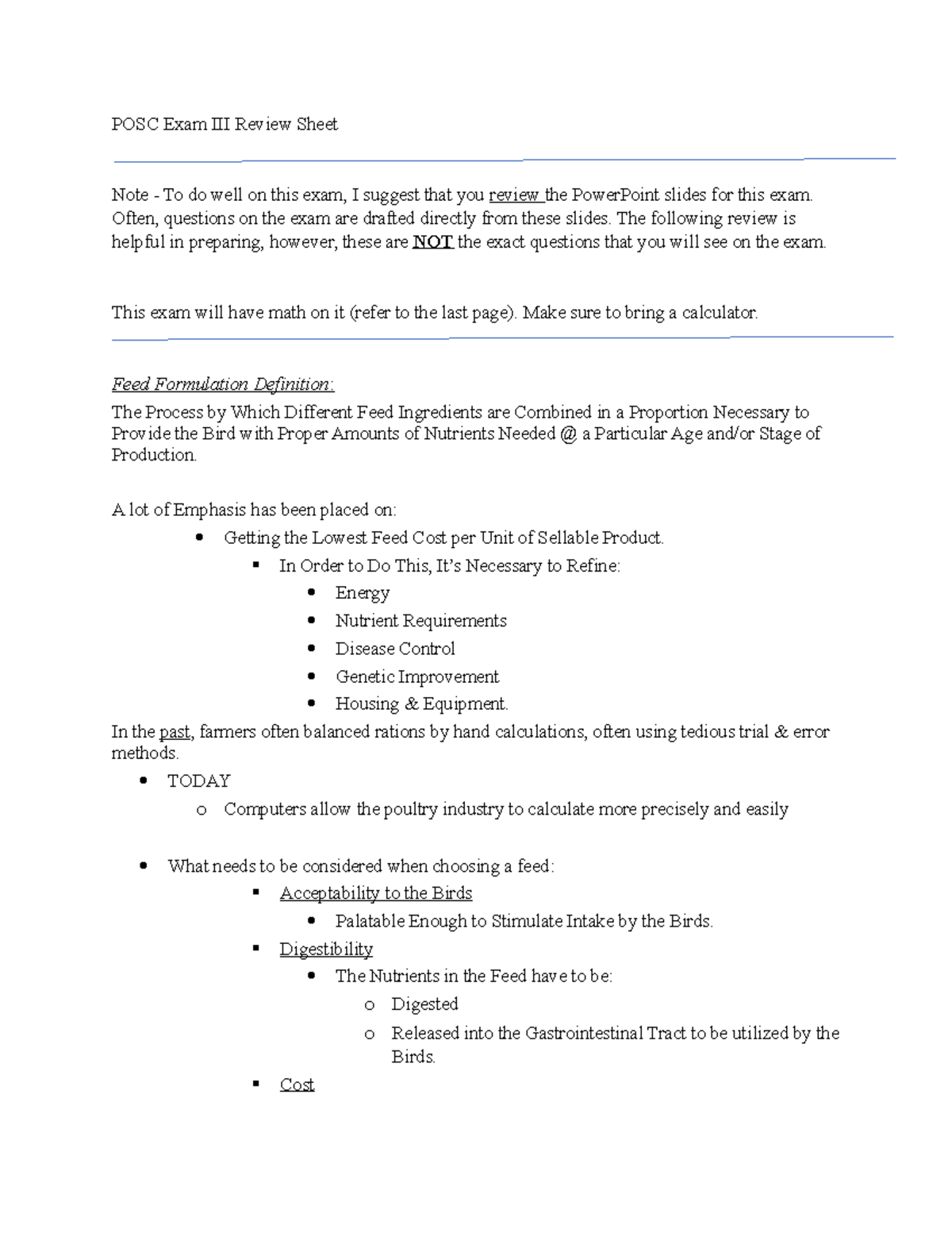 POSC Exam III Review - Often, questions on the exam are drafted ...
