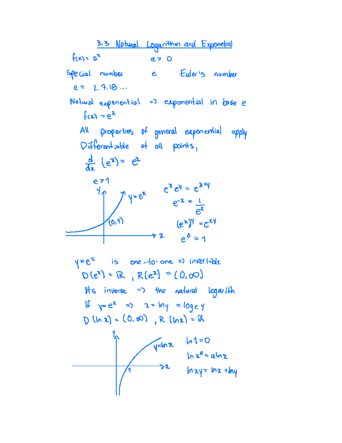 3.3 Natural Logarithm and Exponential - 3 Natural ...