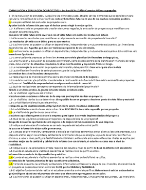 Formulacion y evaluacion de proyectos - Siglo 21 - Studocu