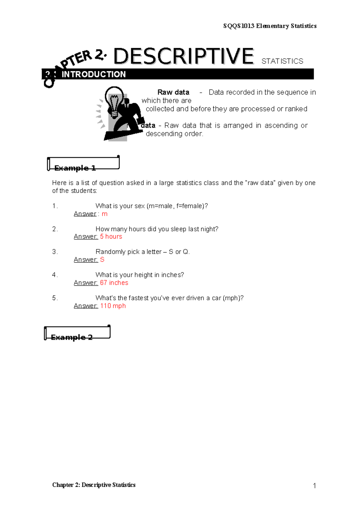 2. SQQS1013-Chapter 2 Student 2023 - DESCRIPTIVE DESCRIPTIVE STATISTICS ...