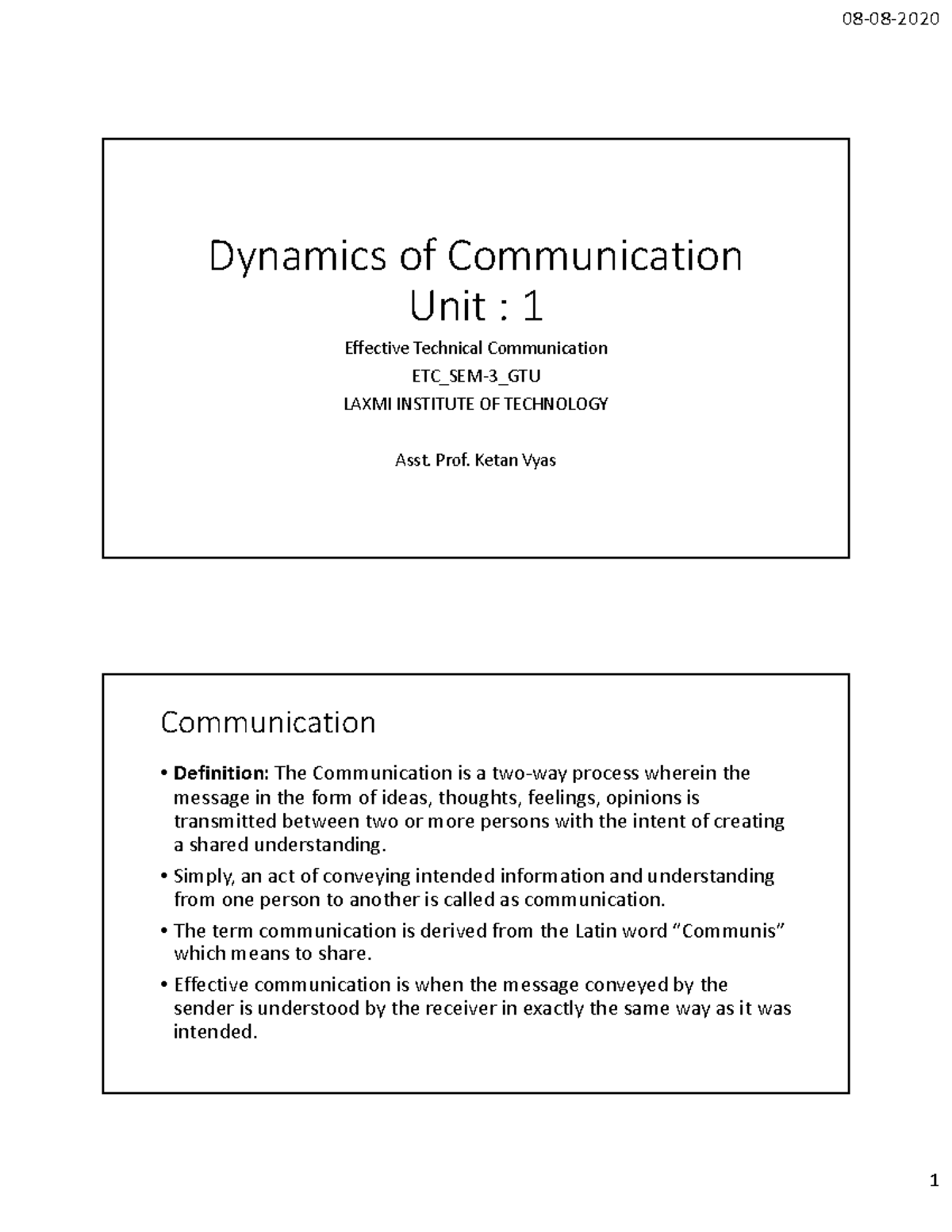 Unit - 1 ppt pdf ETC - Help students to revise the points for Chapter 1 ...