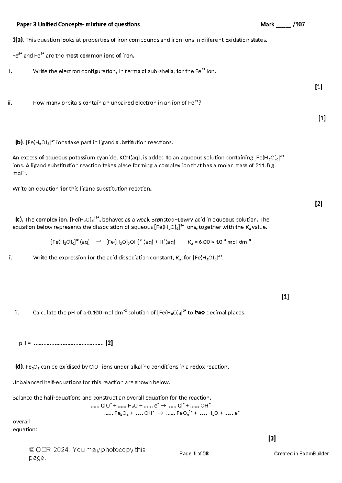 Paper 3 question preparation 2025 - Paper 3 Unified Concepts- mixture ...