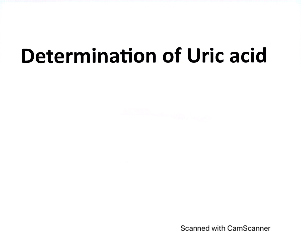 Uric acid - uric acid - Biochemistry - Studocu
