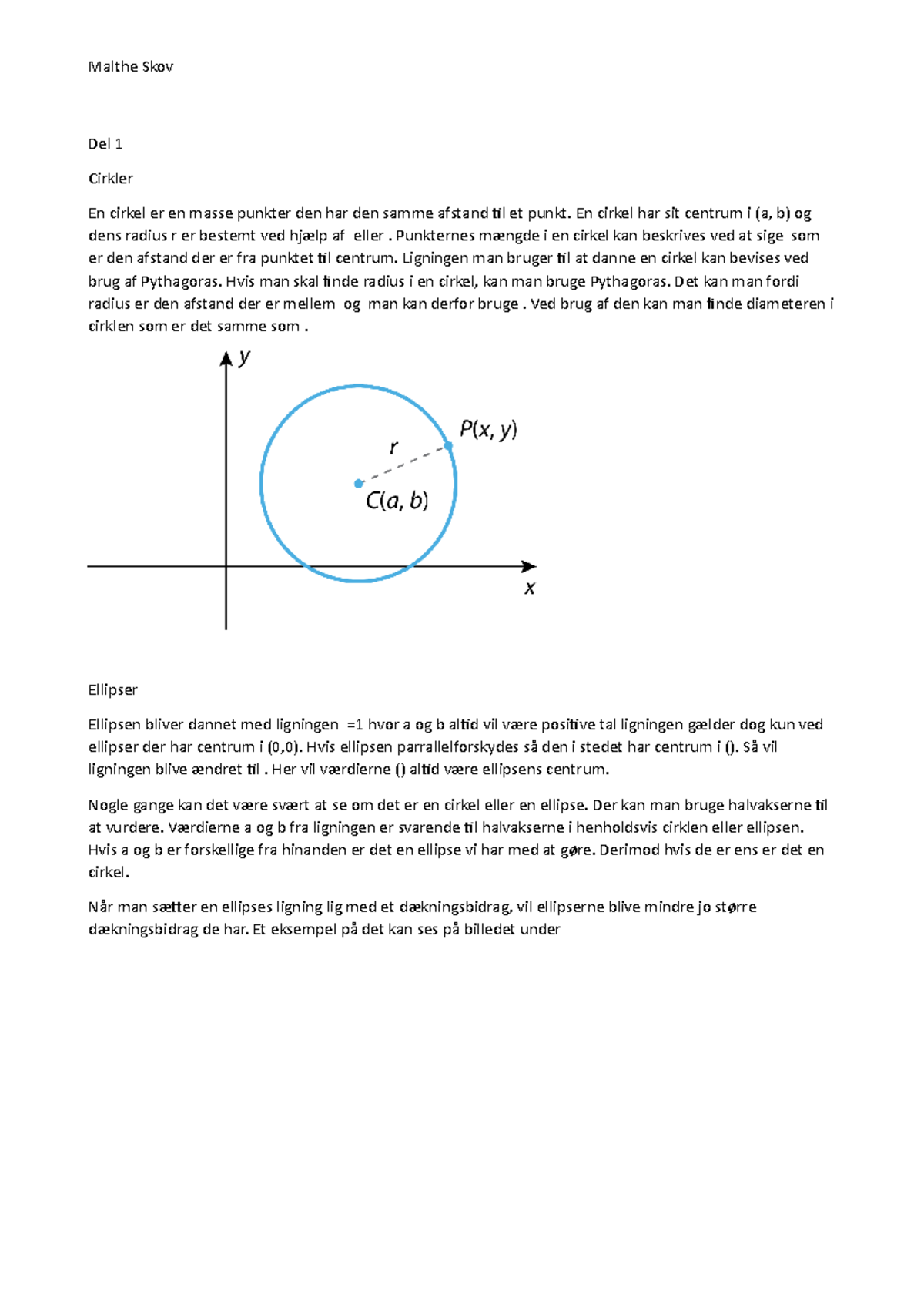 1 Kvadratisk-programmering-emneopgave - Del 1 Cirkler En cirkel er en masse punkter den har den ...