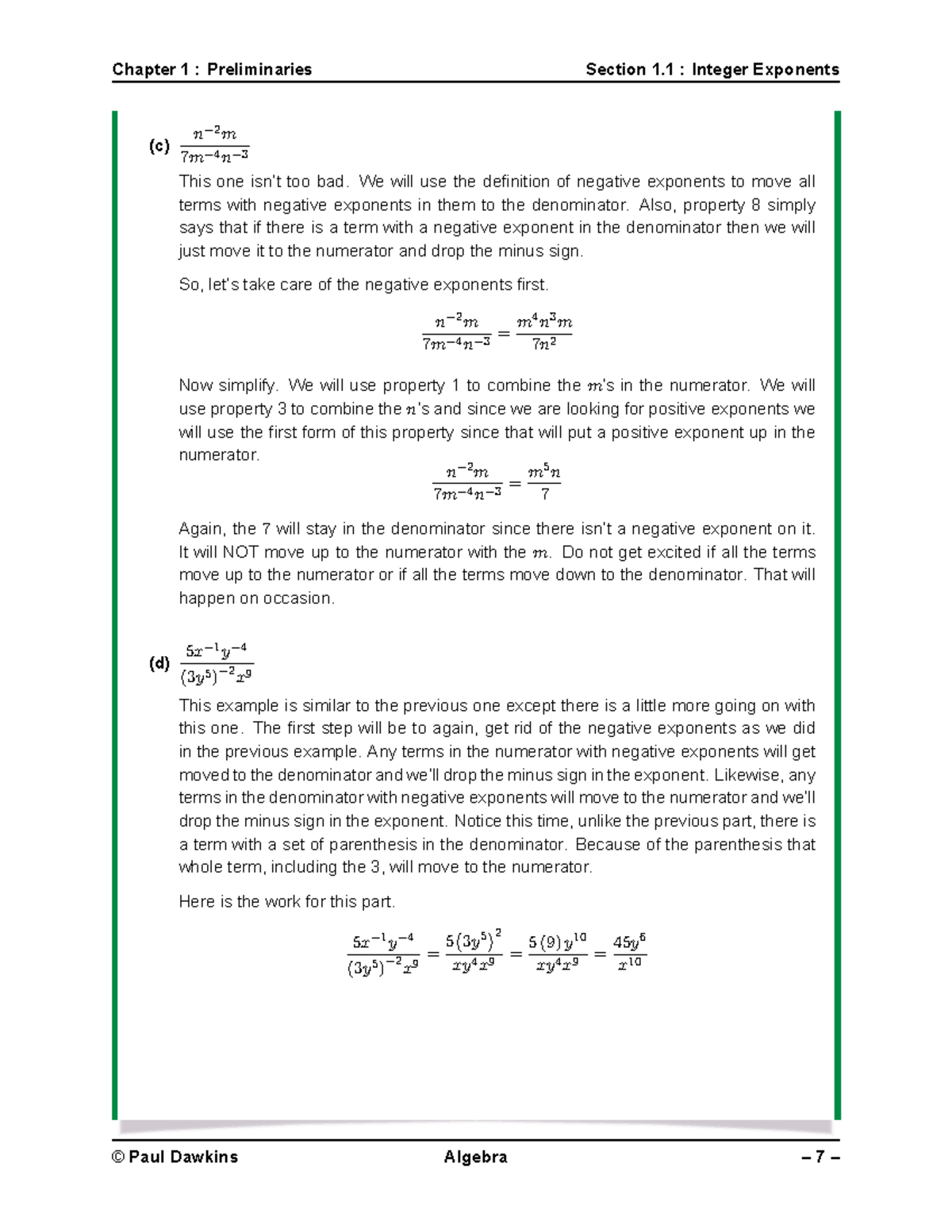 Algebra Preliminary Notes Chapter 1 Preliminaries Section 1