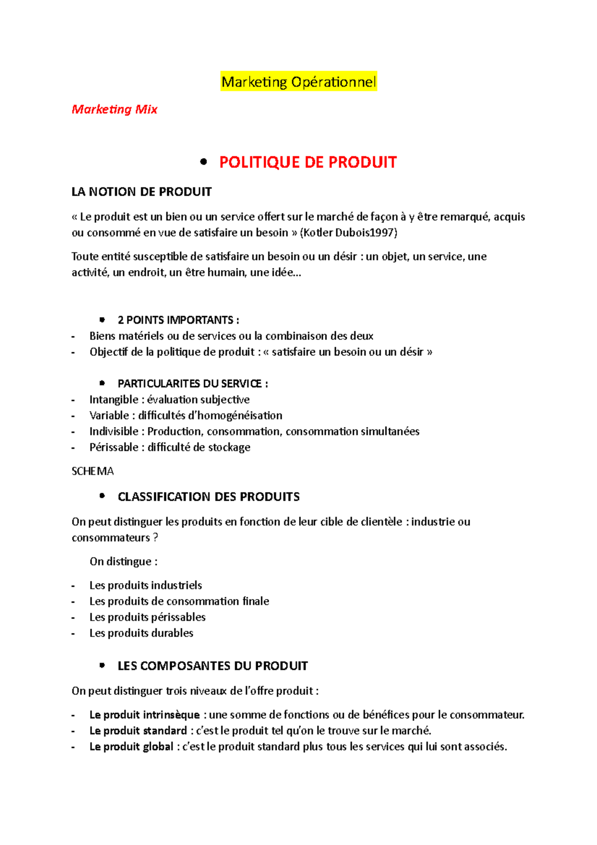 Marketing Opérationnel DUT TC - Marketing Opérationnel Marketing Mix ...