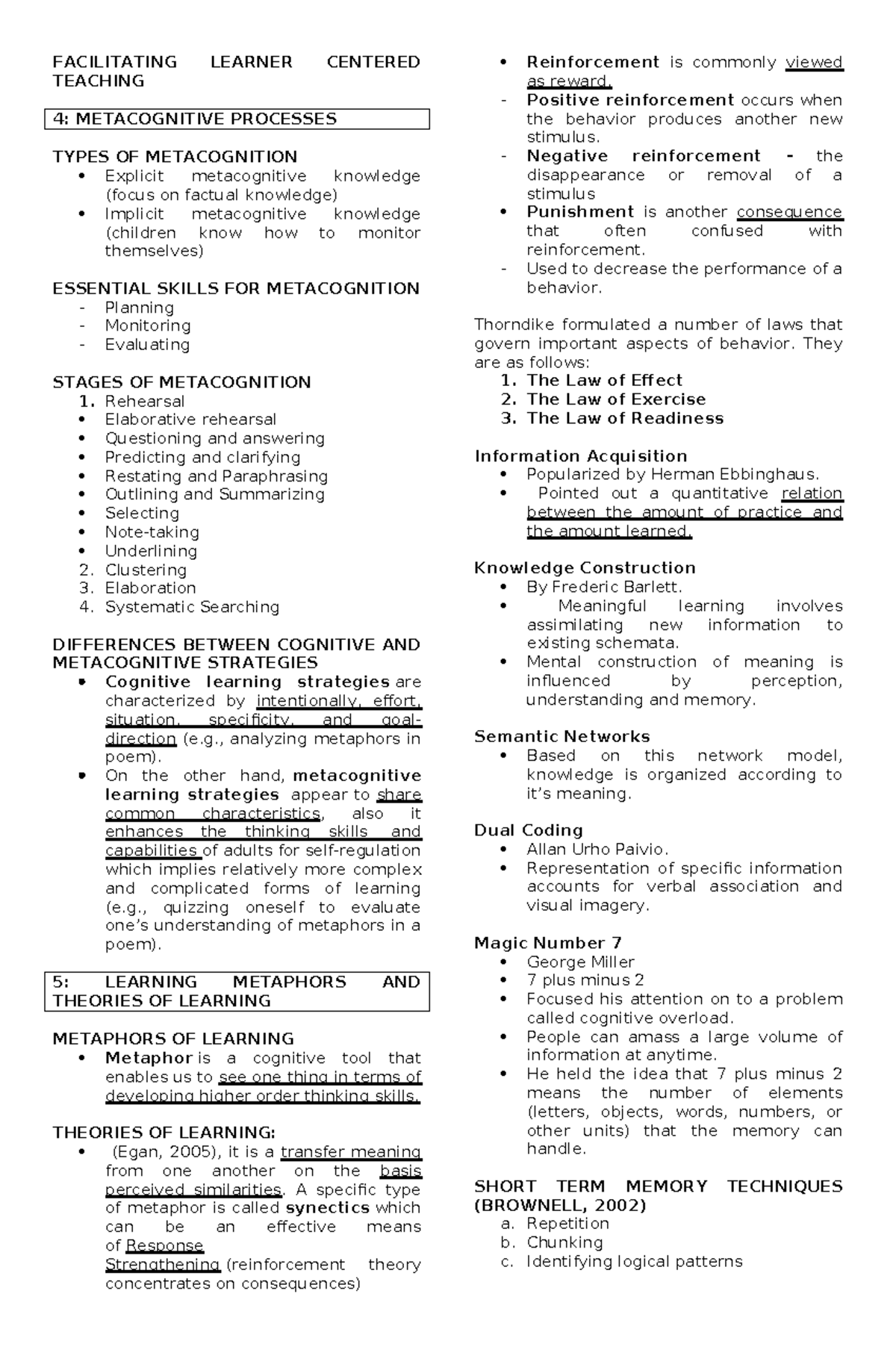 Facilitating Learner- Centered Teaching - FACILITATING LEARNER CENTERED TEACHING 4 ...