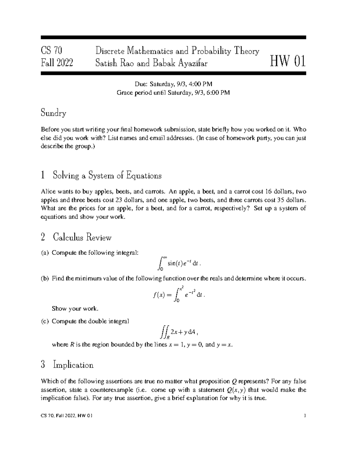 Hw01 - this is gw01 - CS 70 Discrete Mathematics and Probability Theory ...