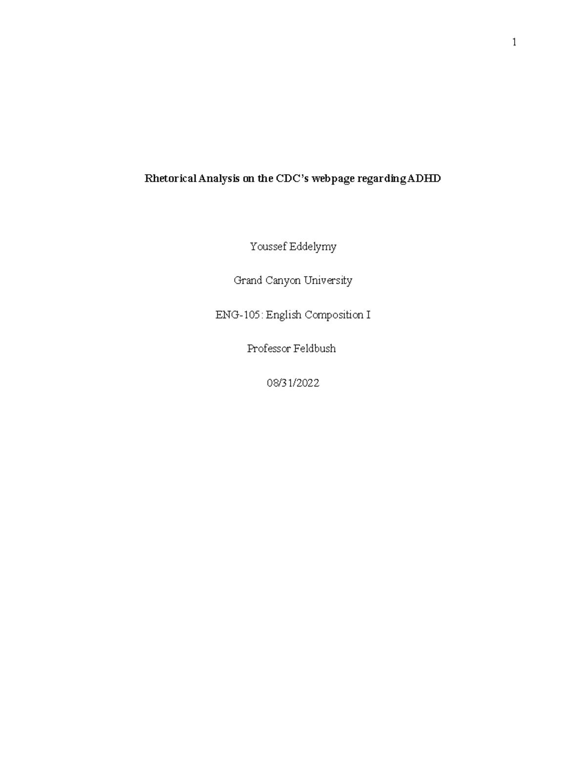 T.2.Rhetorical Analysis on the CDC - Rhetorical Analysis on the CDC’s ...